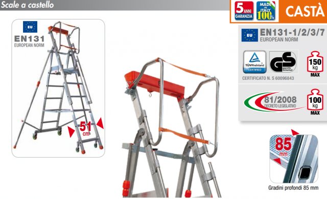 SCALA A CASTELLO CASTA' Linea Arancio :: Ponteggi e Scale